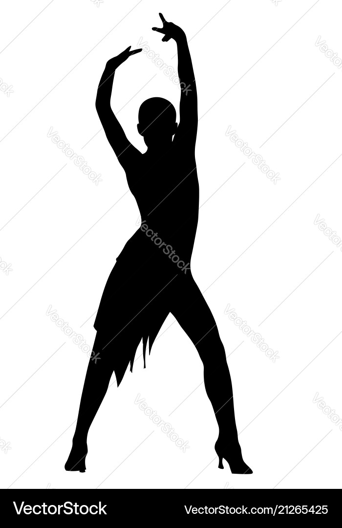 Girl latin dancer pose silhouette Royalty Free Vector Image