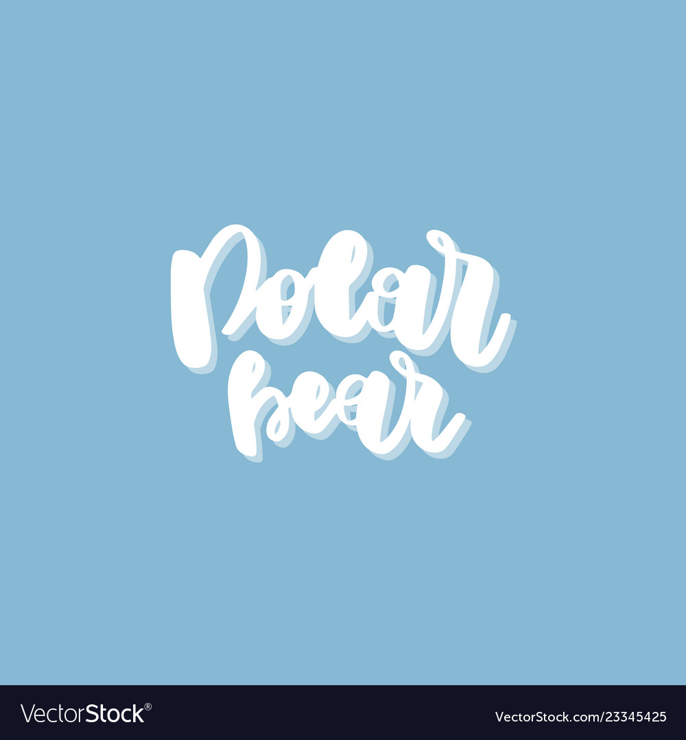 Hand drawn lettering - polar bear Royalty Free Vector Image
