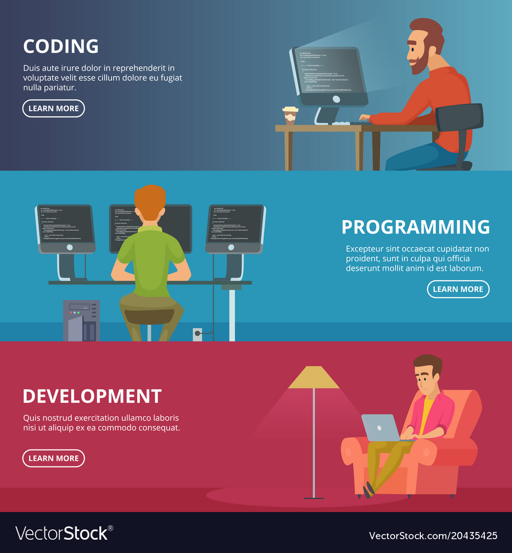 Horizontal banners with of designers Royalty Free Vector