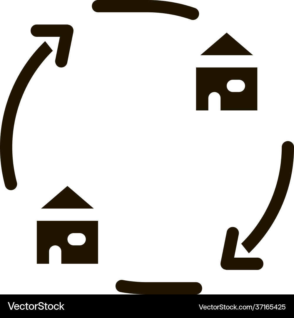 Houses exchange icon glyph Royalty Free Vector Image