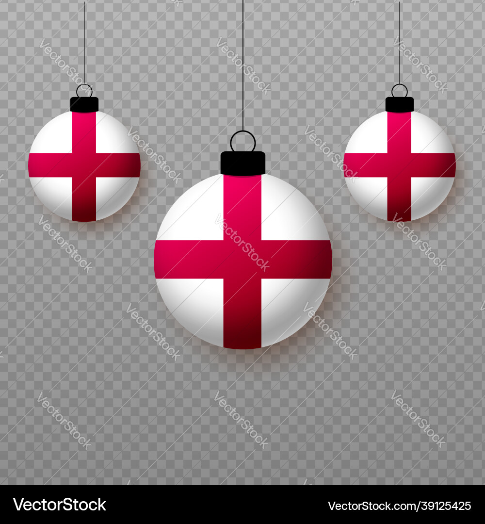 Realistic england flag with flying light balloons Vector Image