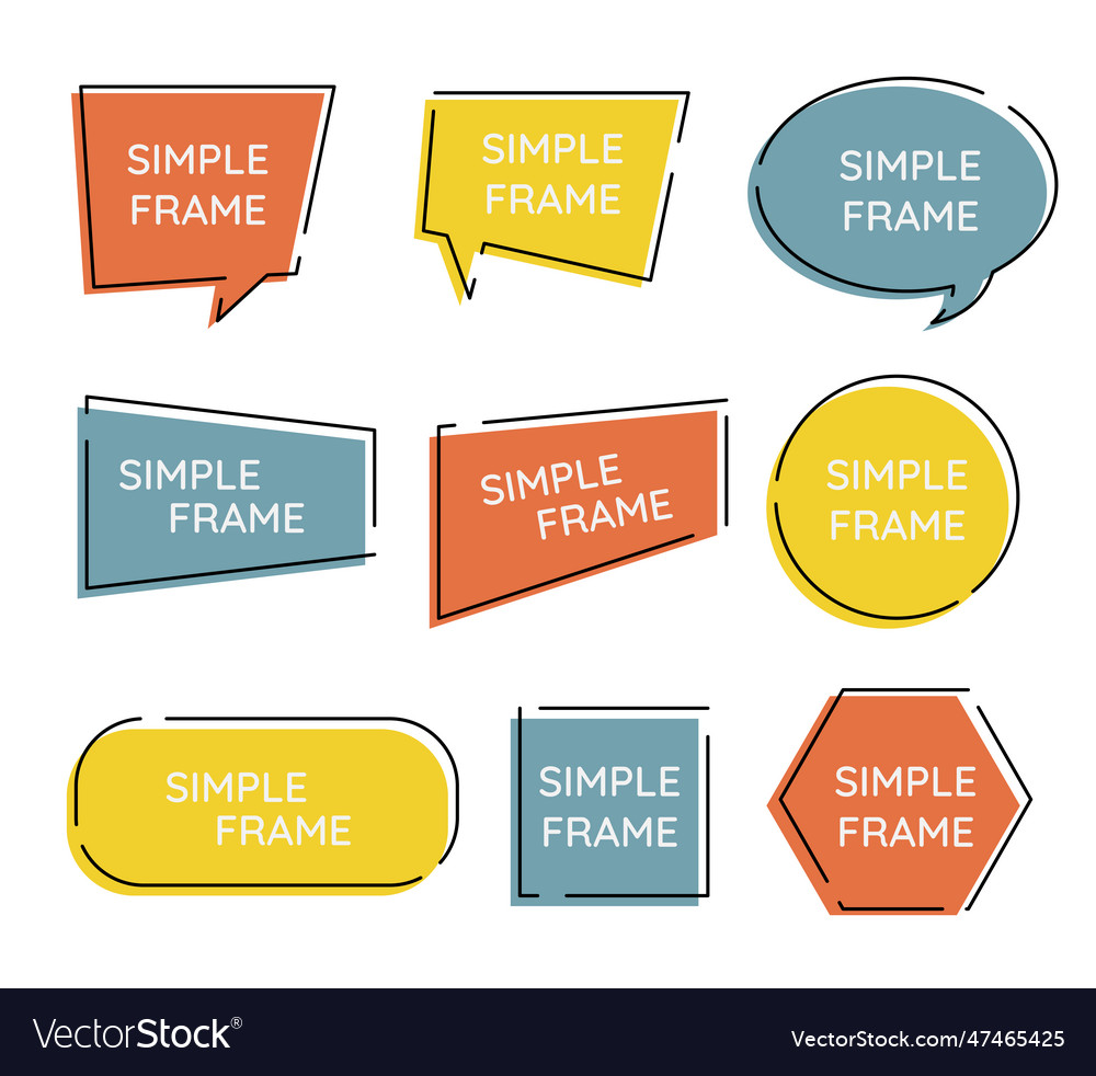 Simple speech bubbles with outline black stroke Vector Image