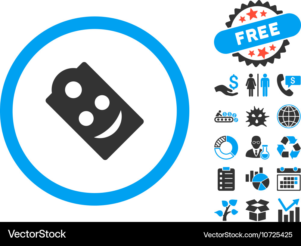 Smile tag flat icon with bonus Royalty Free Vector Image