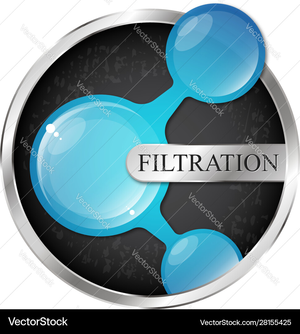 Water drop in silver circle filtering symbol Vector Image