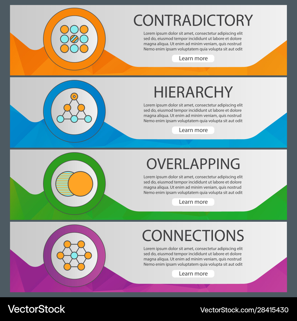 Abstract symbols banner templates set Royalty Free Vector