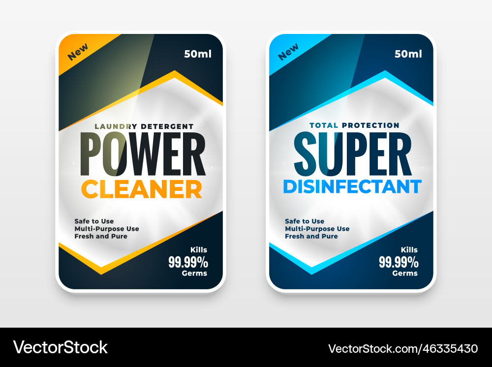 Disinfectant cleaner washer labels template Vector Image
