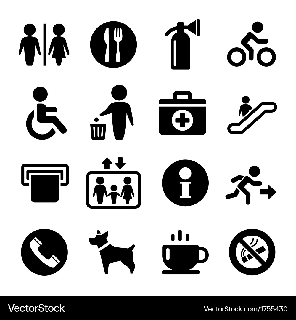 International service signs icon set Royalty Free Vector