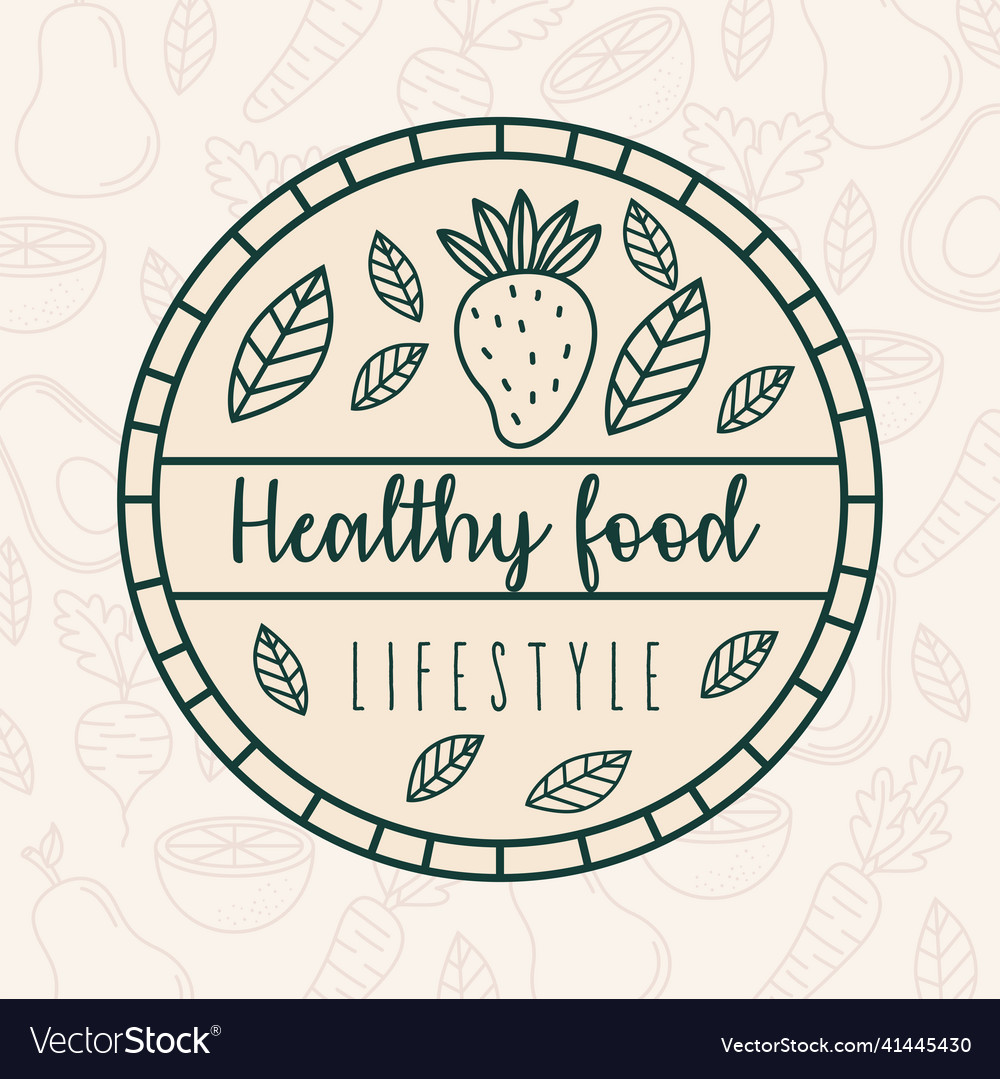Label of healthy food Royalty Free Vector Image