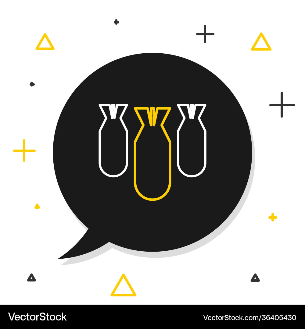 Line aviation bombs icon isolated on white Vector Image