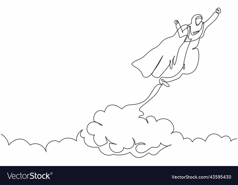 Single Continuous Line Drawing Arabian Royalty Free Vector