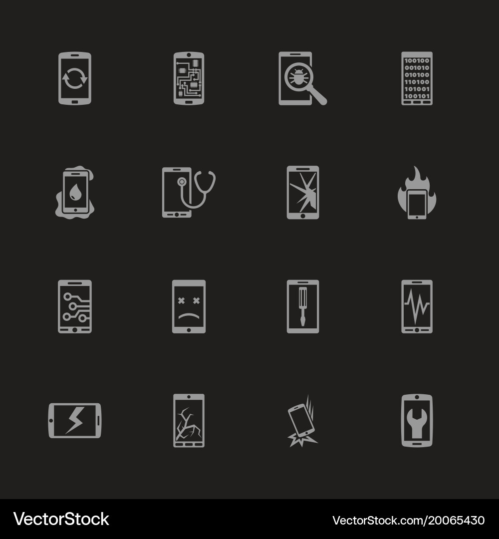 Smartphone repair - flat icons Royalty Free Vector Image