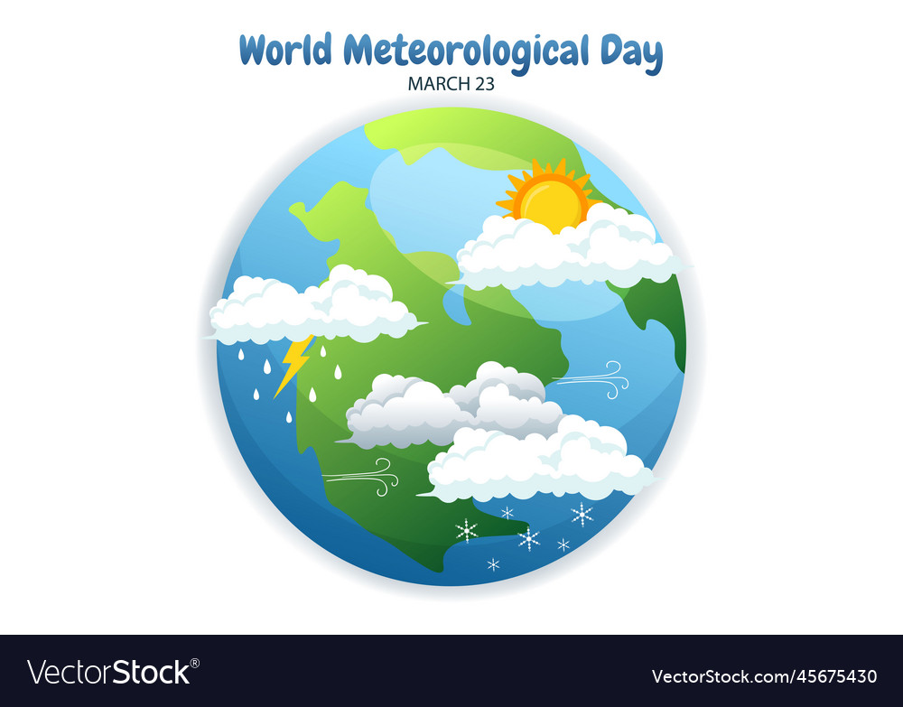 World meteorological day with meteorology science Vector Image