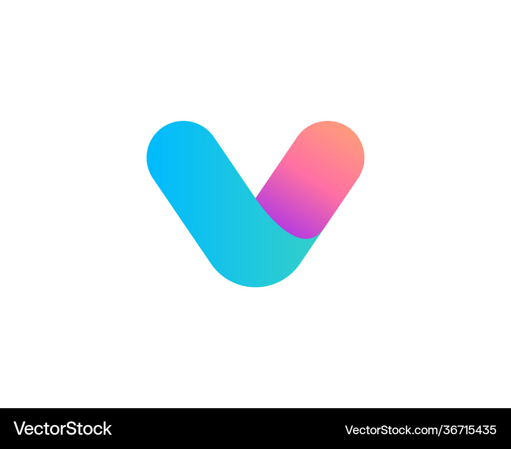 Abstract letter v modern logo icon design concept Vector Image