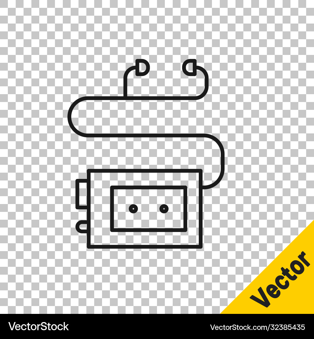 Black line museum audio guide icon isolated Vector Image