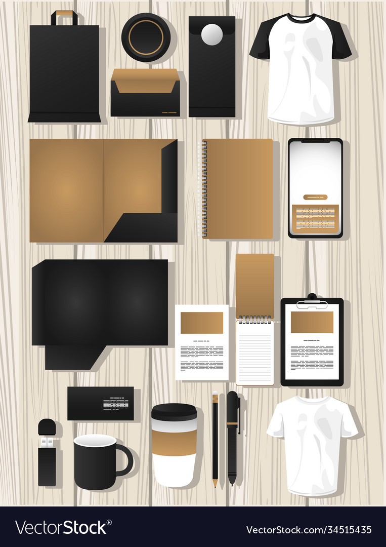 Bundle mockup elements branding Royalty Free Vector Image