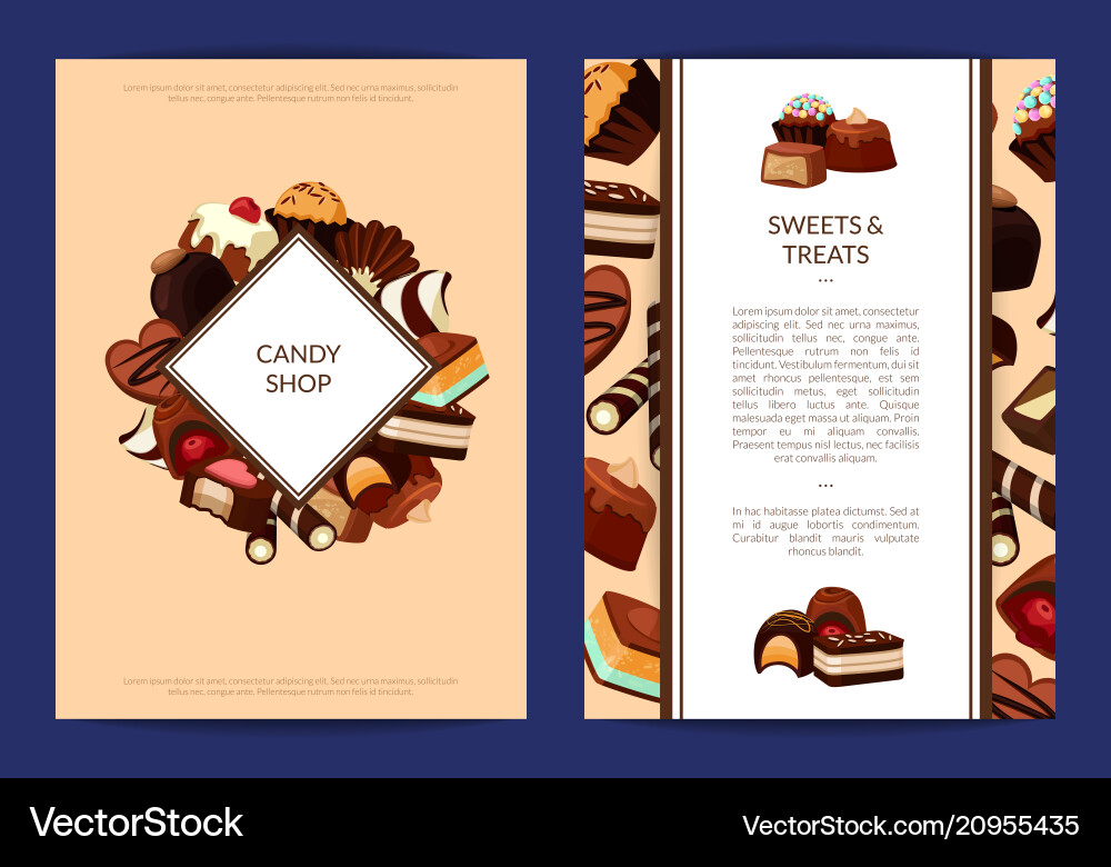Card or flyer templates set with cartoon Vector Image