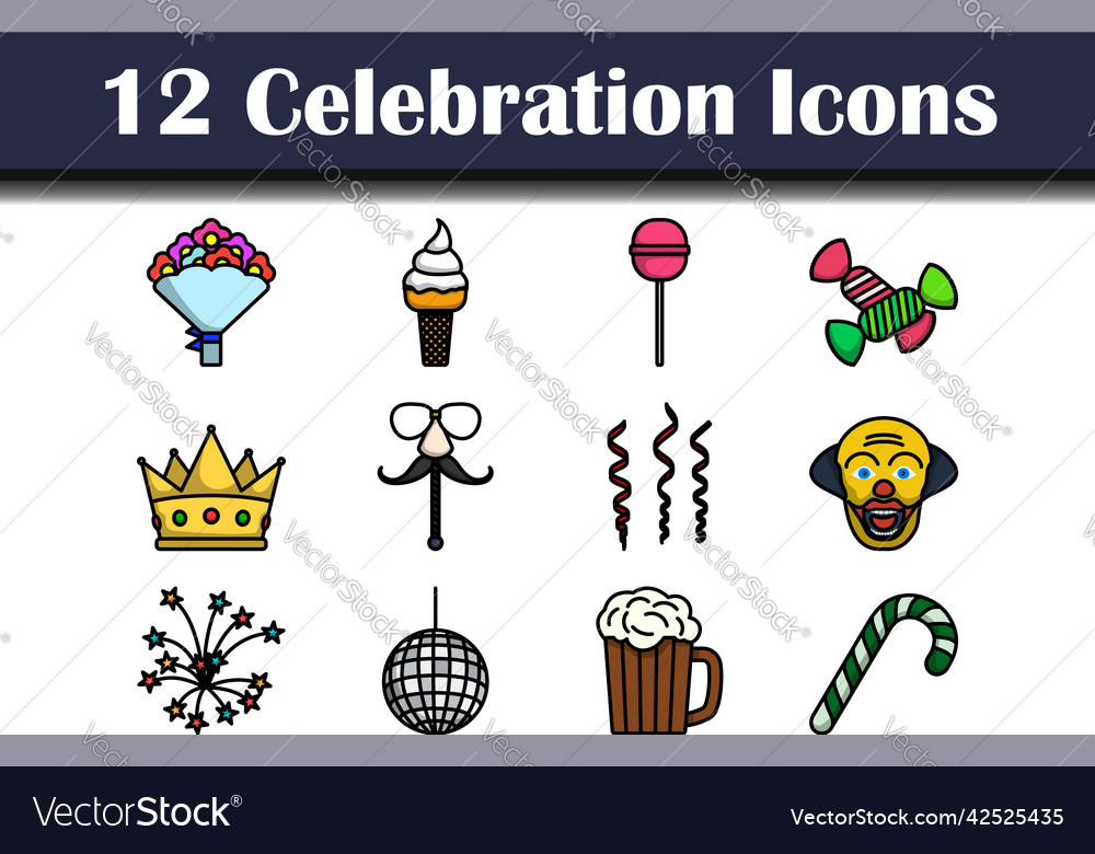 Celebration Icon Set Royalty Free Vector Image
