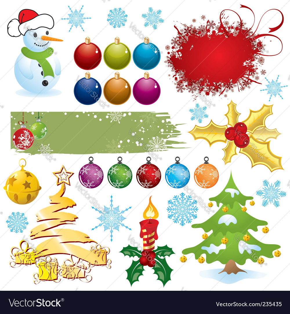 Christmas set Royalty Free Vector Image - VectorStock