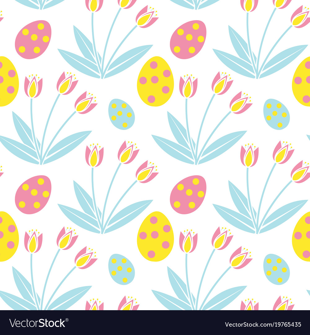 Cute easter seamless pattern spring repeating Vector Image