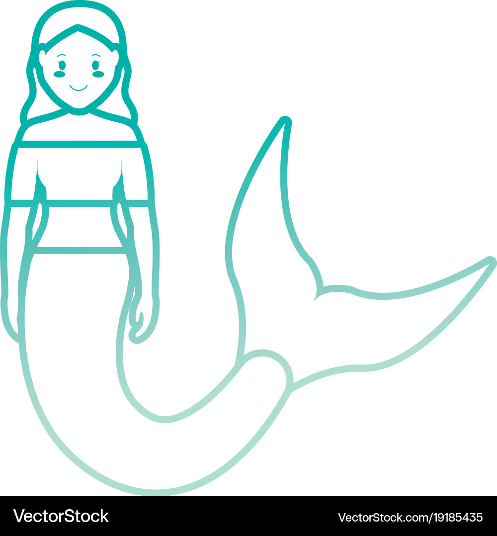 Cute smiling mermaid ico Royalty Free Vector Image