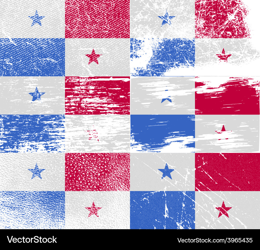 Flag of panama with old texture Royalty Free Vector Image