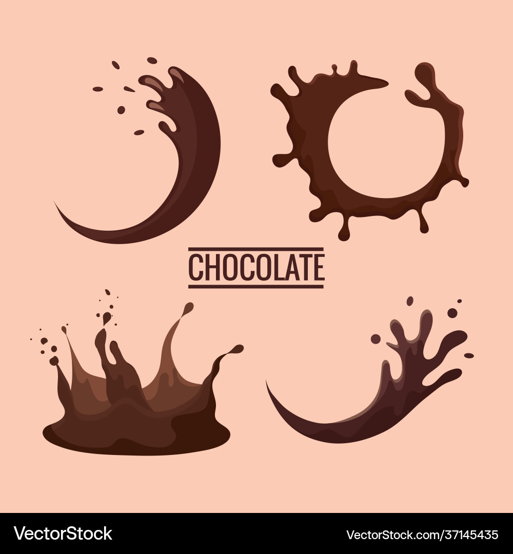 Four chocolate smudges Royalty Free Vector Image