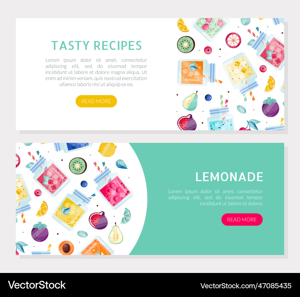 Fresh natural lemonade landing page design Vector Image