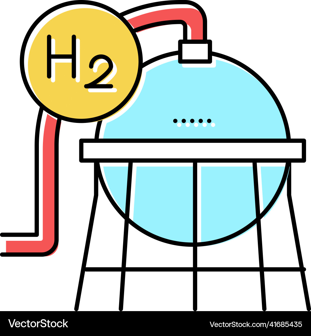 Industrial use hydrogen color icon Royalty Free Vector Image