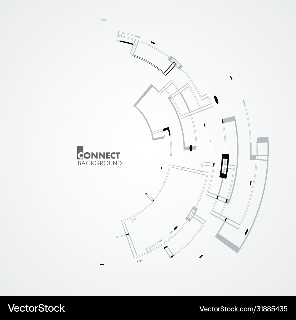 Line art abstract rounded shapes for concept Vector Image