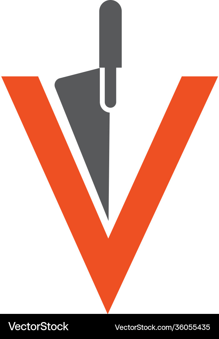 Logo design for construction firm - letter v Vector Image