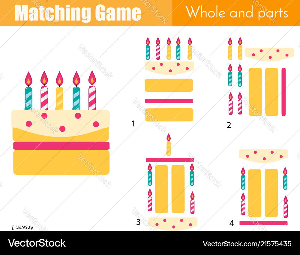 Matching game educational children activity with Vector Image