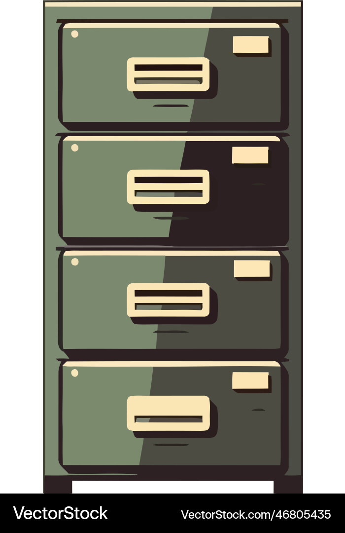 Of office filing cabinet Royalty Free Vector Image
