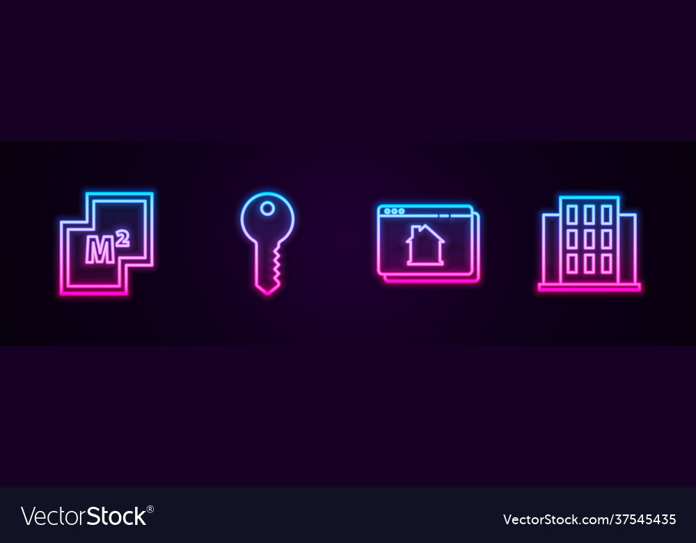Set line house plan key online real estate house Vector Image Set line house plan key online real estate house Vector Image
