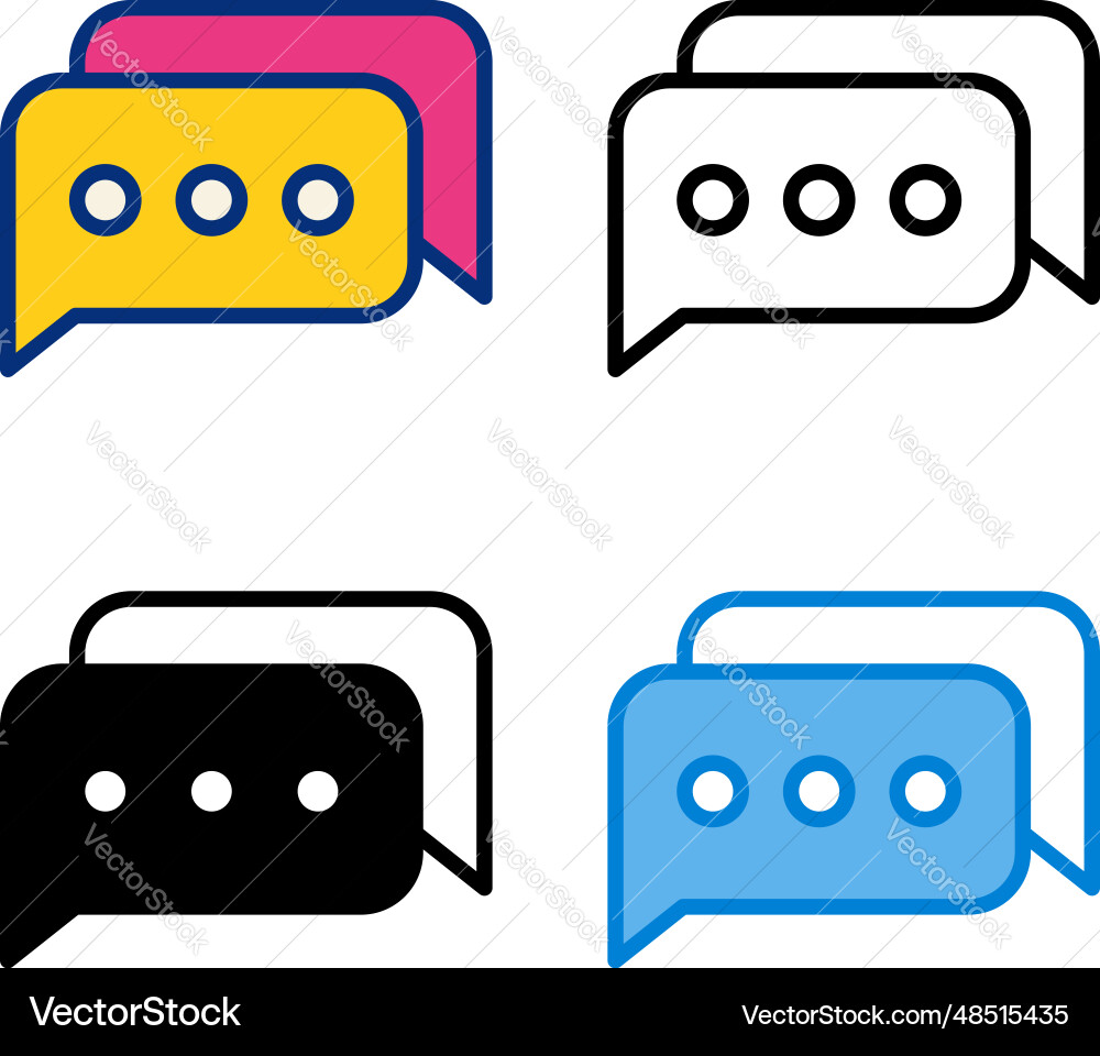 Support icon in 4 style flat line glyph and Vector Image