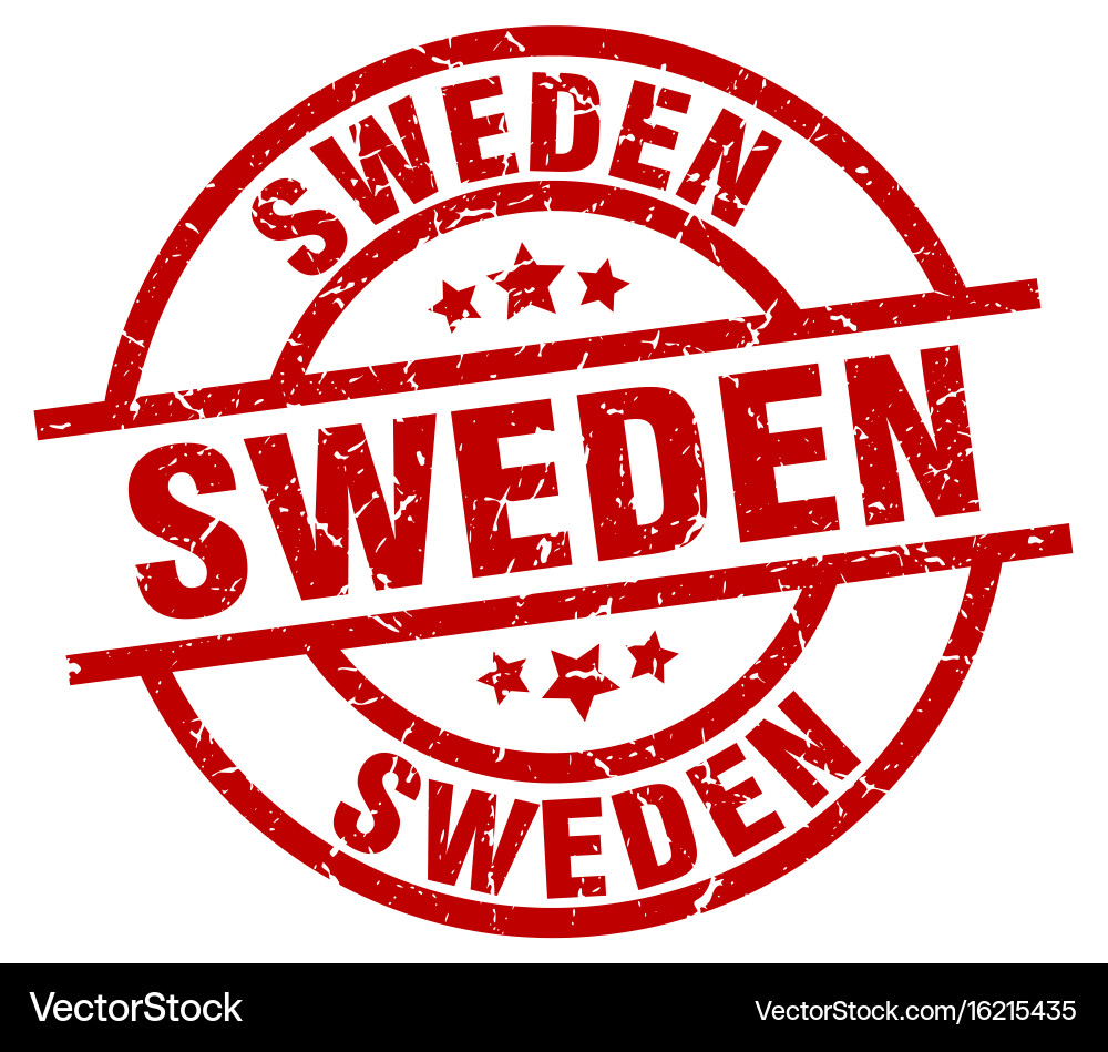 Sweden red round grunge stamp Royalty Free Vector Image
