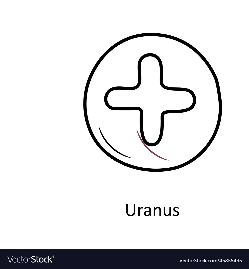 Uranus solid fill outline icon design Royalty Free Vector