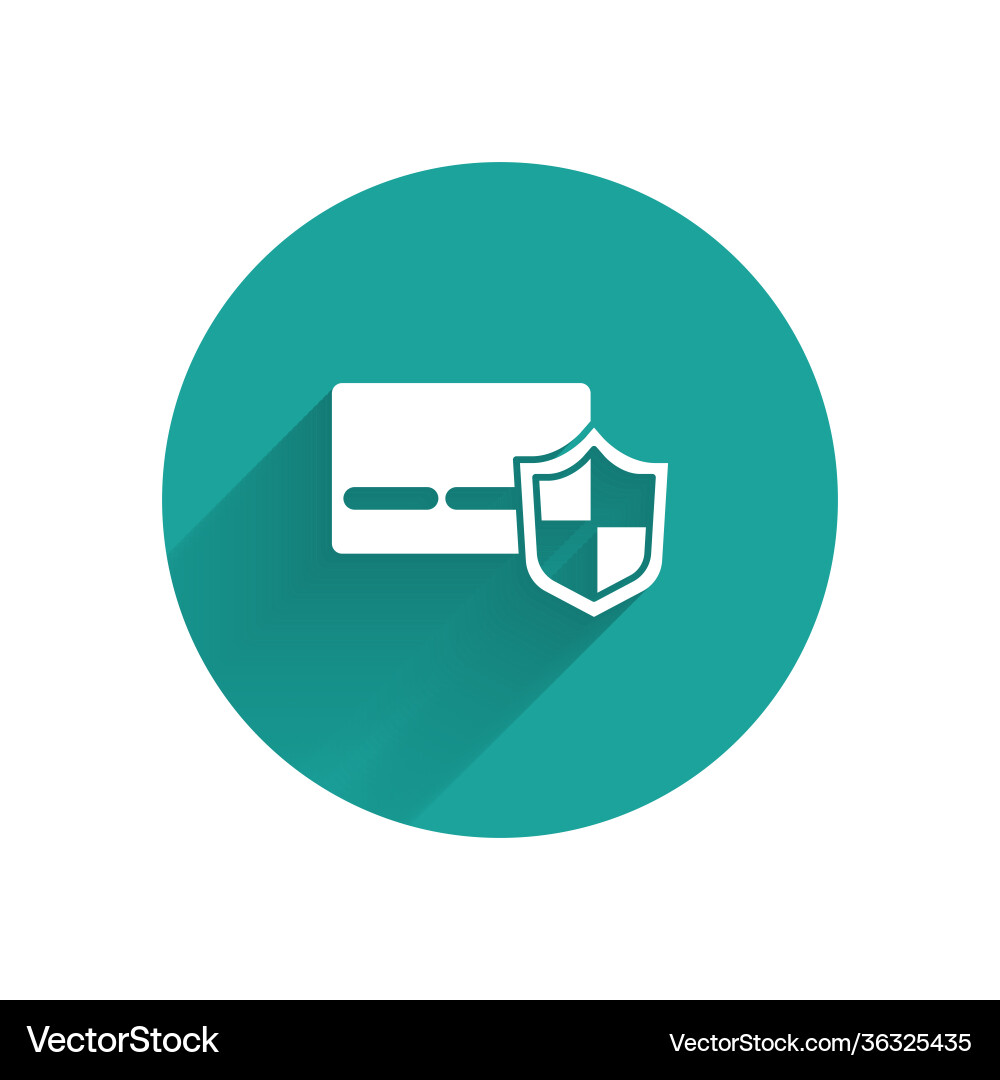 White credit card with shield icon isolated Vector Image