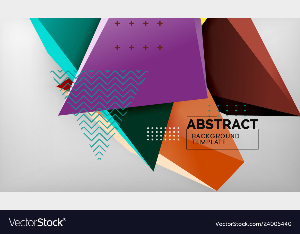 Abstract color triangles geometric background Vector Image