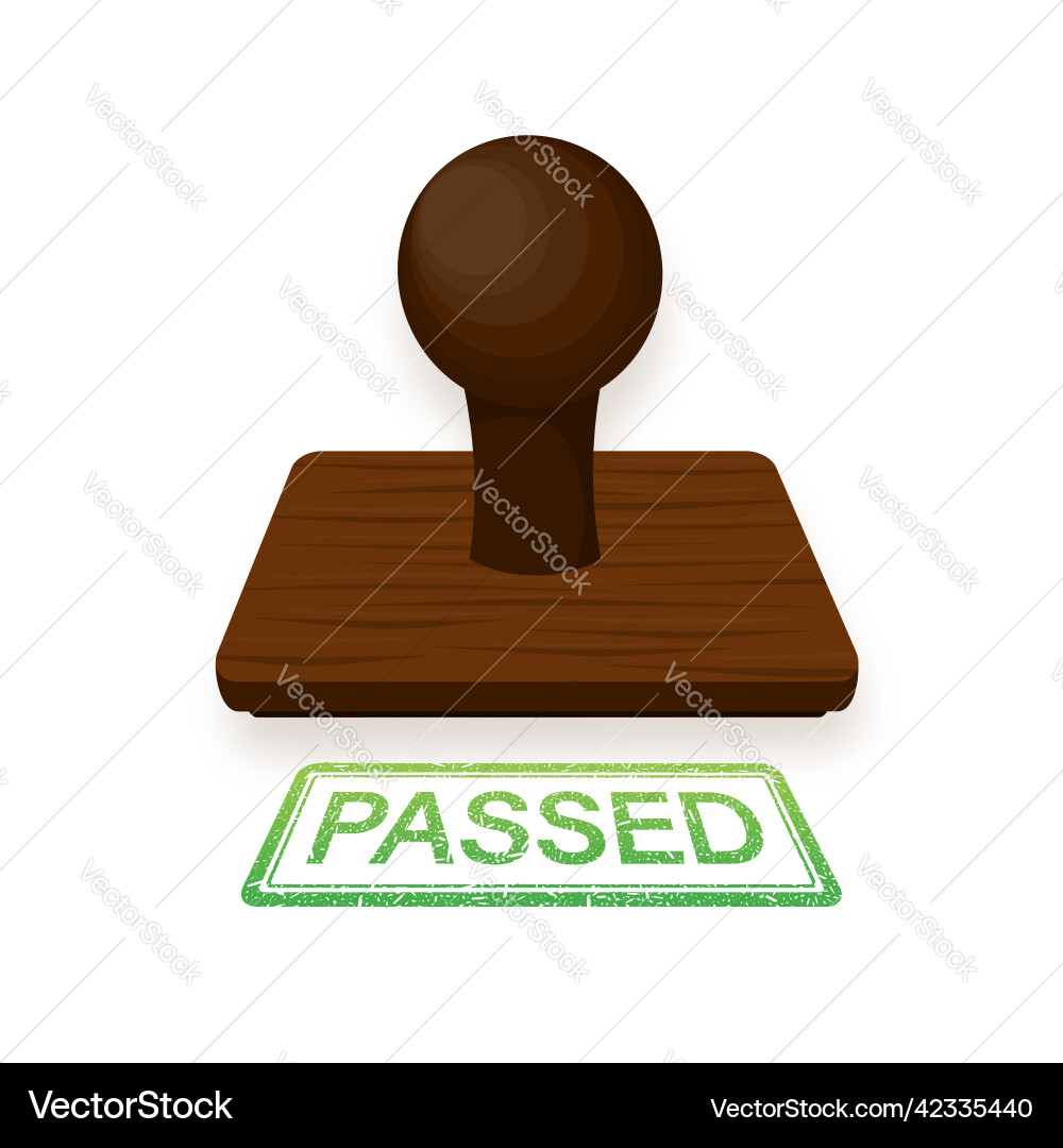 Abstract green passed stamp for print design Vector Image