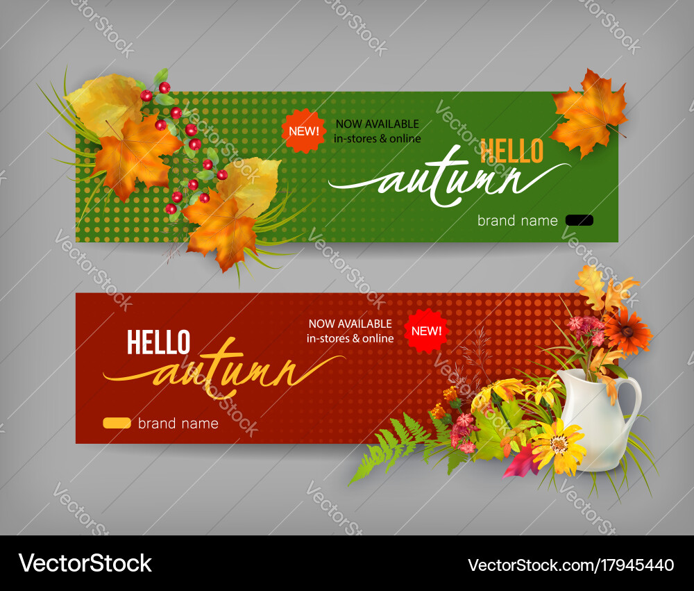 Autumn advertising banner Royalty Free Vector Image