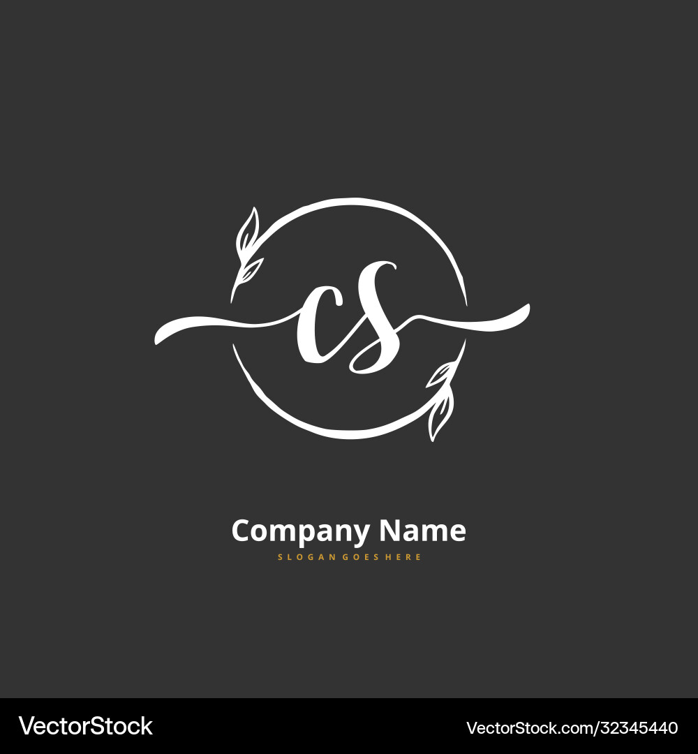 C s cs initial handwriting and signature logo Vector Image