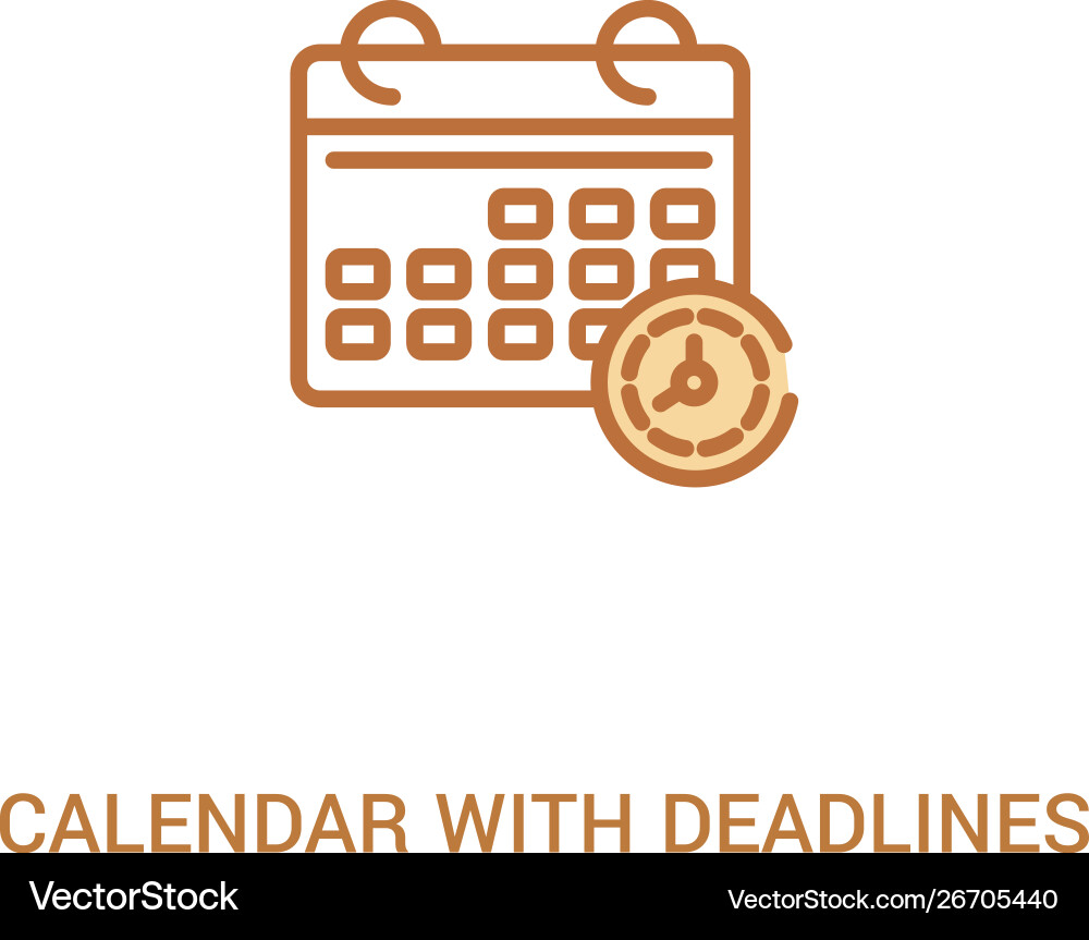 Calendar with deadlines concept 2 colored icon Vector Image