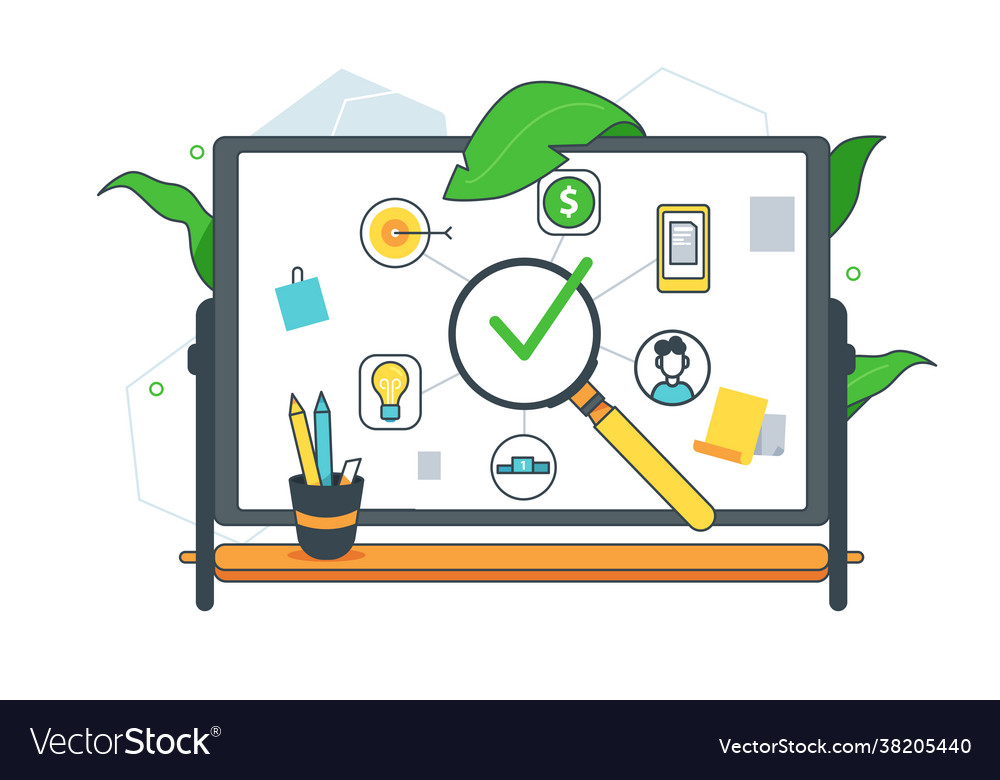 Checking all components project system Royalty Free Vector