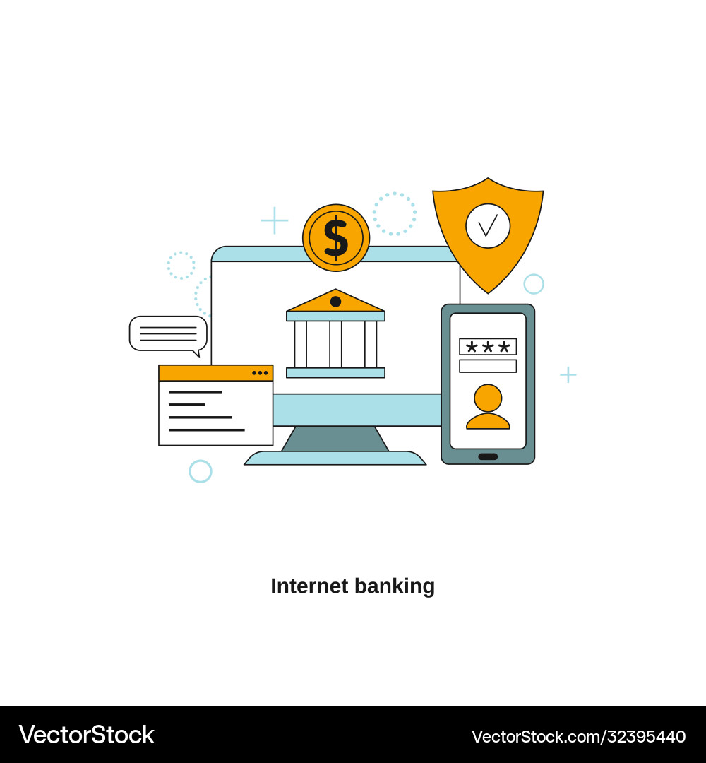 Internet banking concept banking concept Vector Image