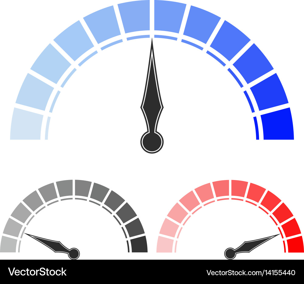 Measuring scale colored set of semi-circle blank Vector Image