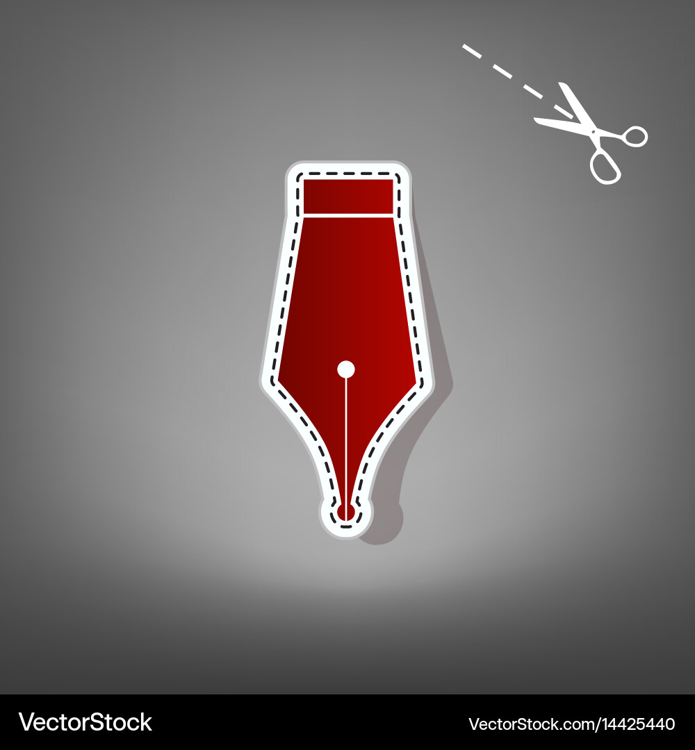 Pen sign red icon with for Royalty Free Vector Image