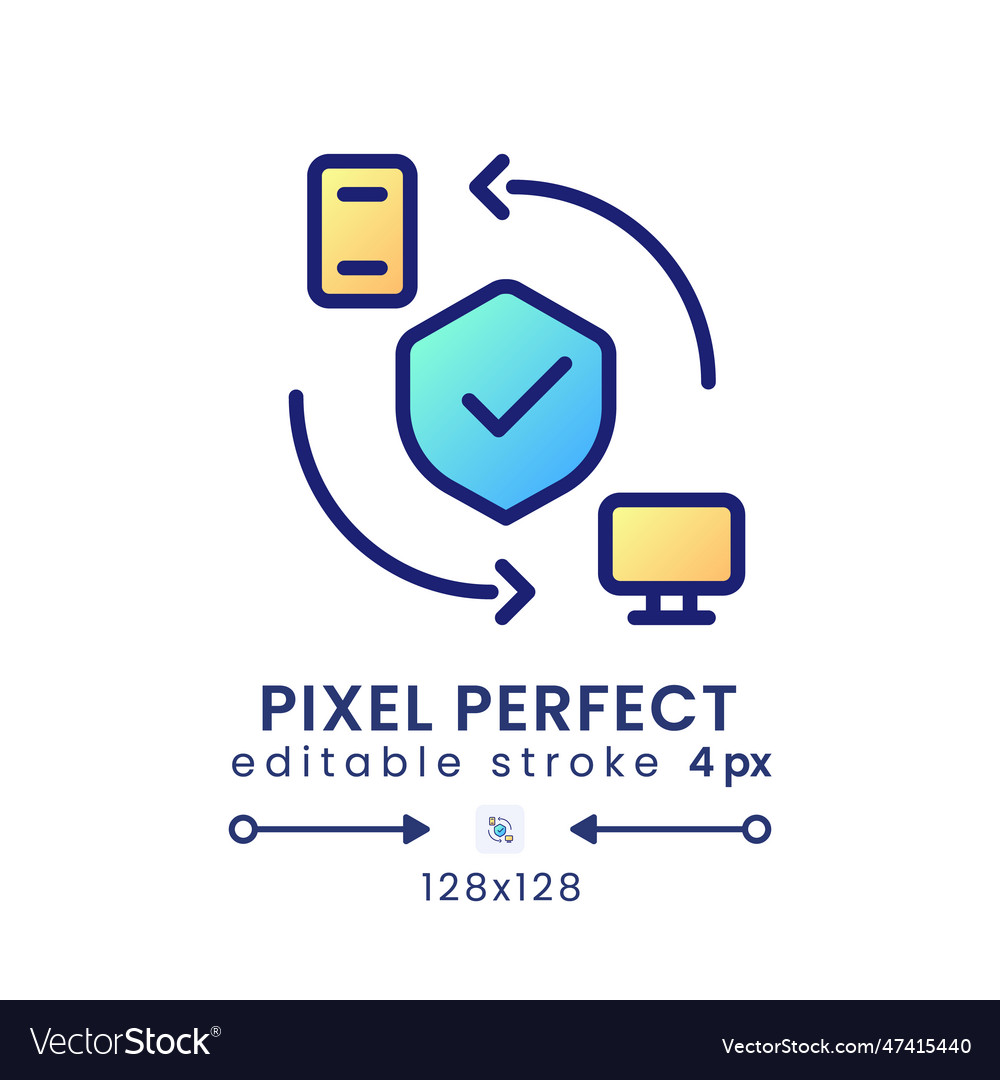Remote access security gradient fill desktop icon Vector Image Remote access security gradient fill desktop icon Vector Image