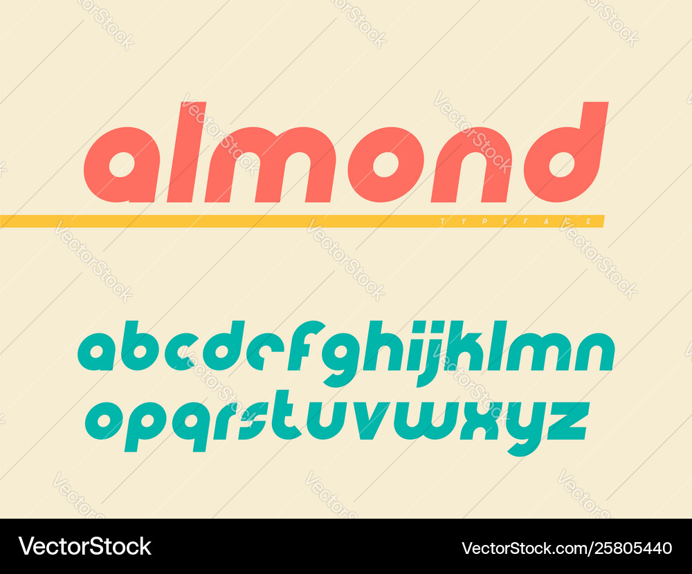 Rounded lowercase font latin letters and numbers Vector Image