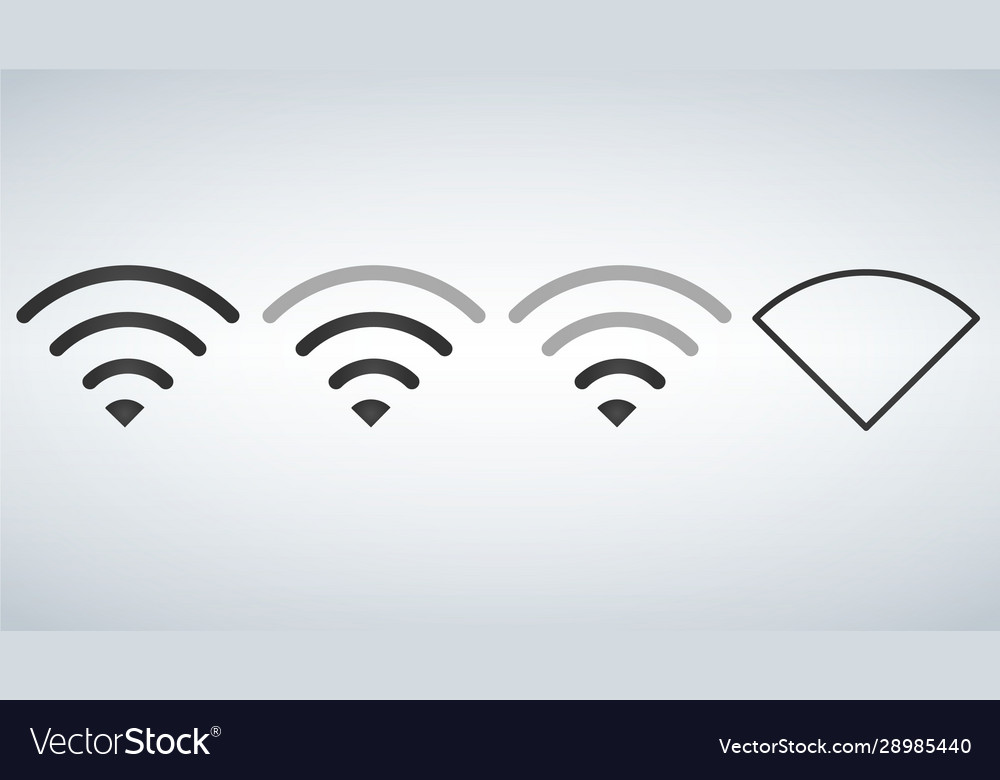 Wi-fi icons levels signal strength indicator Vector Image
