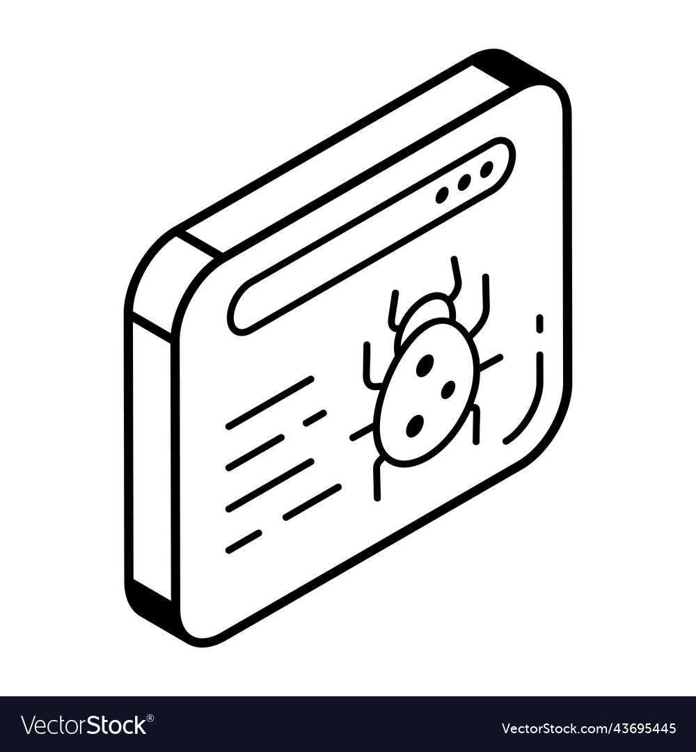 A web crawler line isometric icon Royalty Free Vector Image